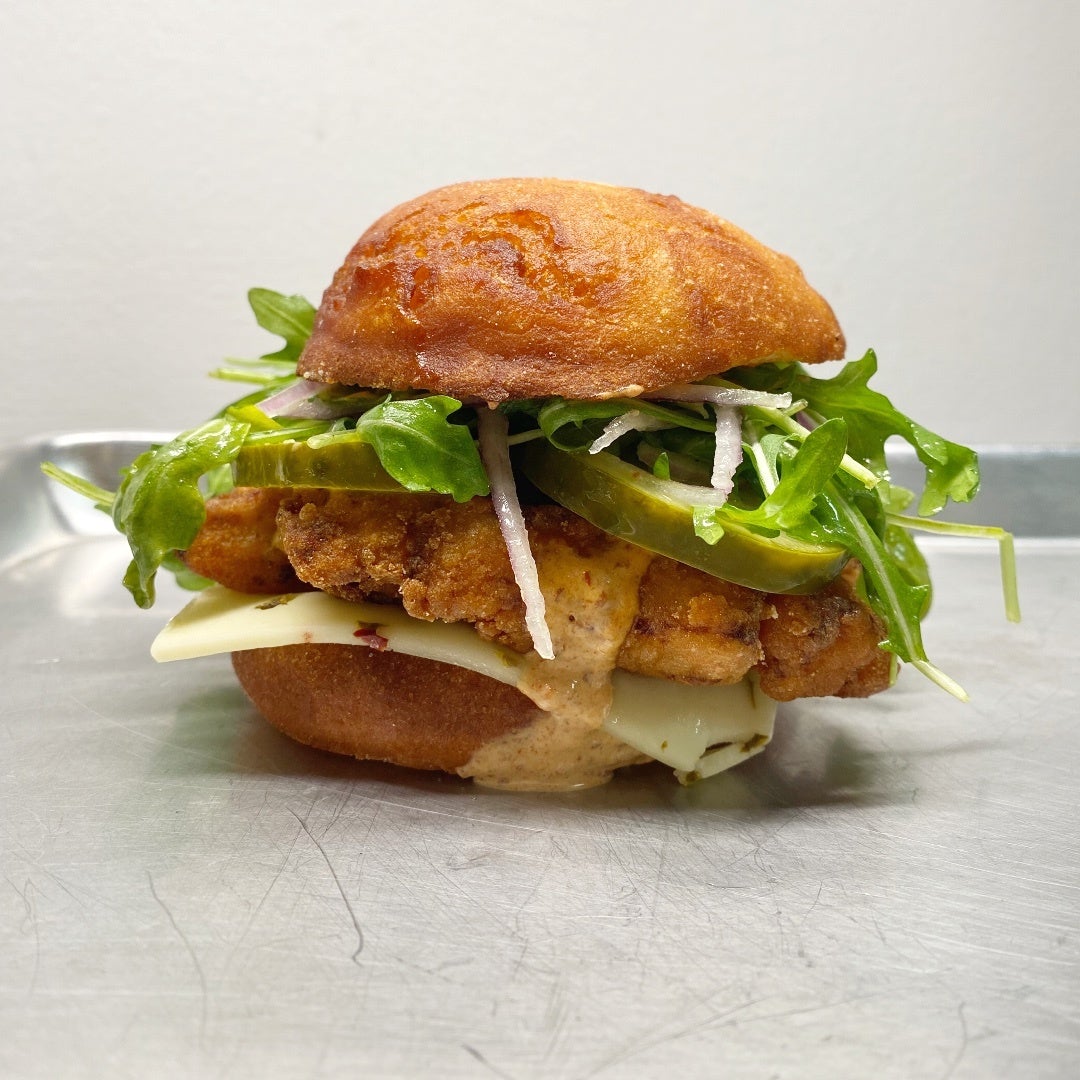 Fried Chicken Donut Sandwich | Okie Dokie Donuts